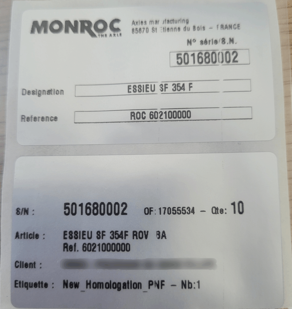 Comment lire la dimension d'un essieu ? - Monroc